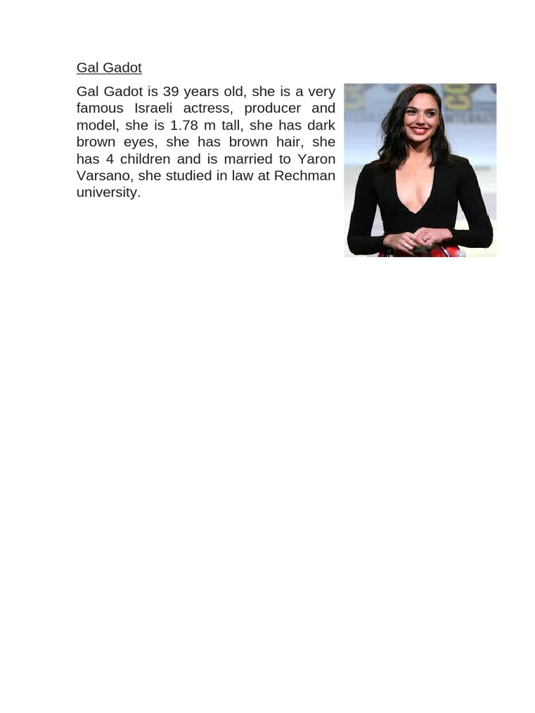 Gal Gadot: A Brief Profile | PDF