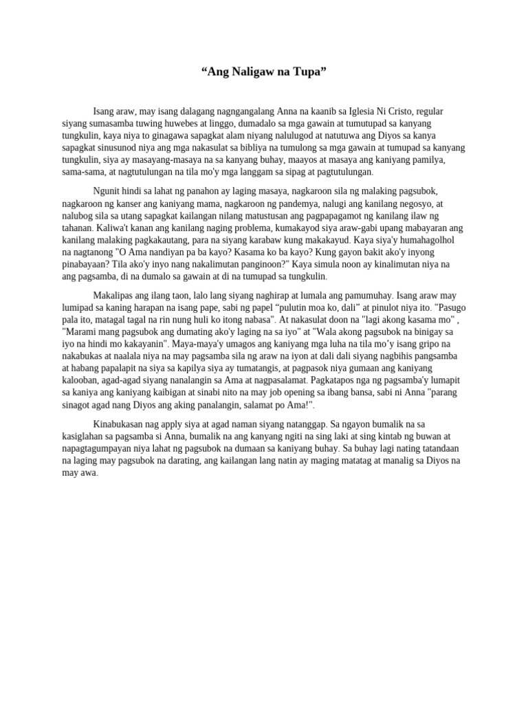Ang Naligaw Na Tupa | PDF