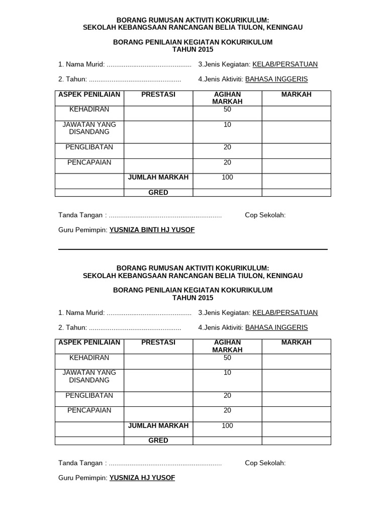 22.daftar Penilaian Bagi Setiap Ahli | PDF