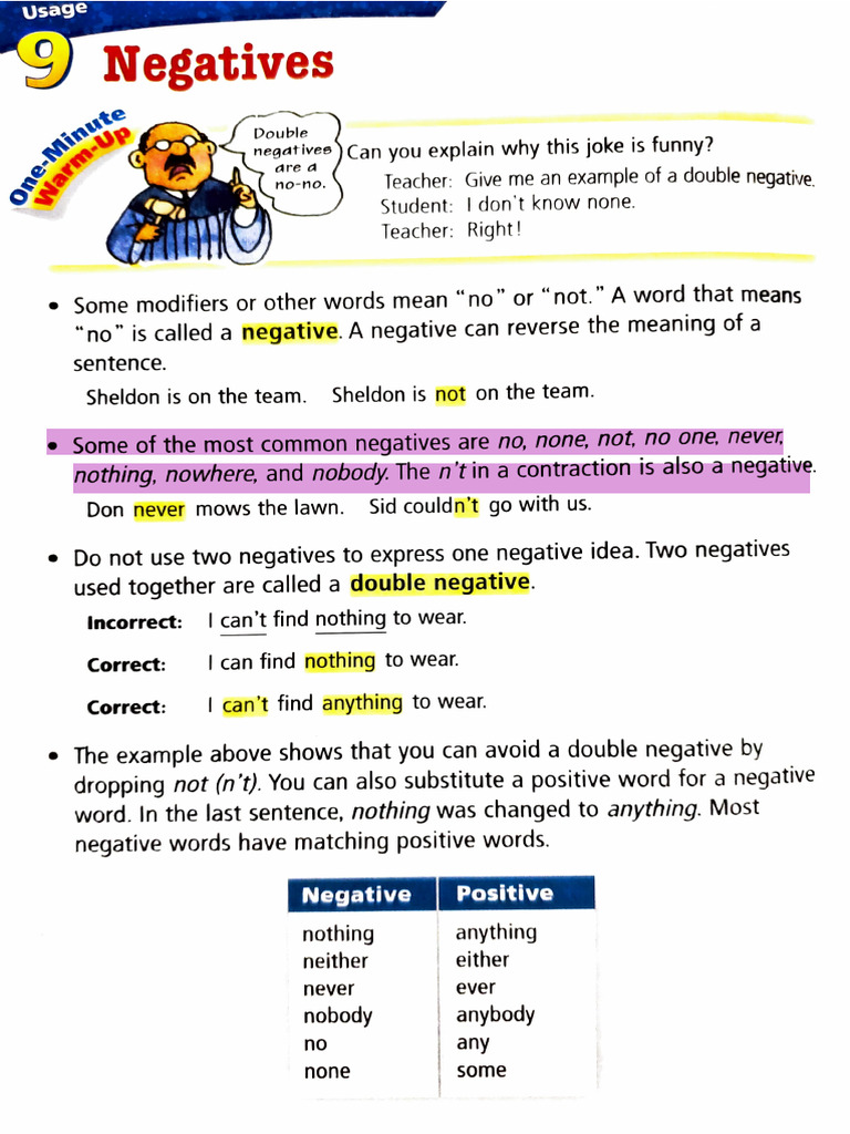 4-9 Negatives Class Notes | PDF