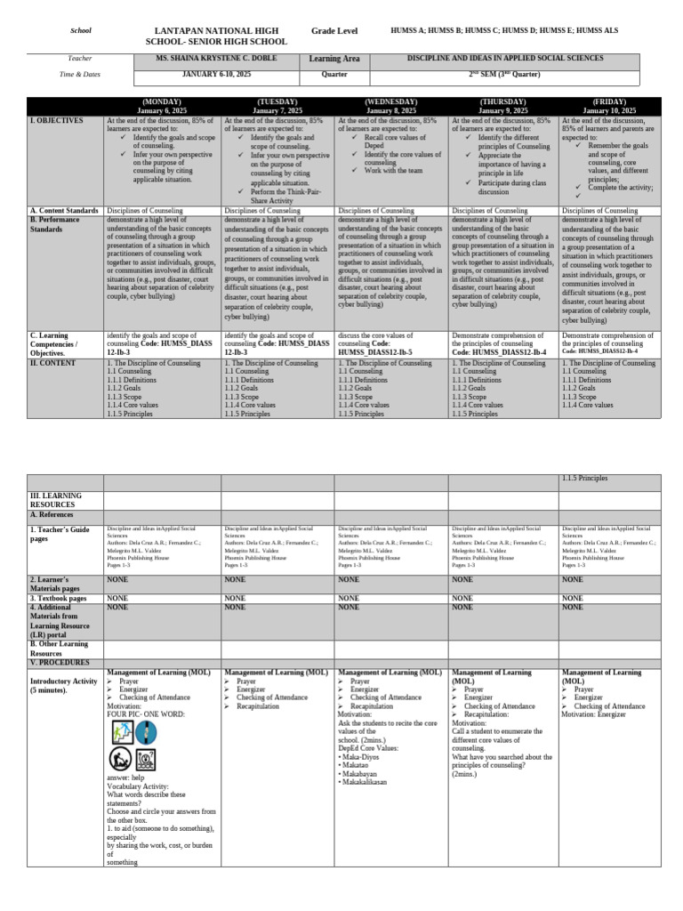 Week 3 DLL DIASS | PDF | Learning | Behavior Modification