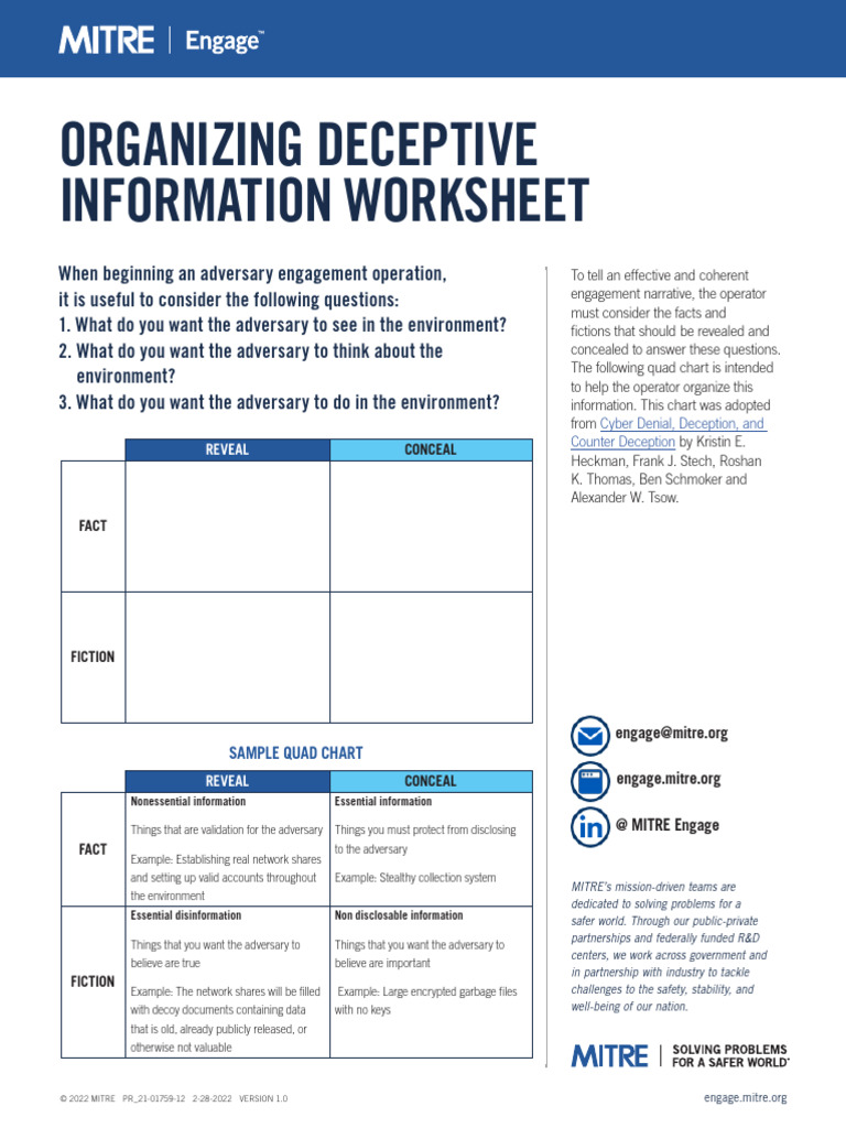 Organizing Deceptive Info Worksheet | PDF