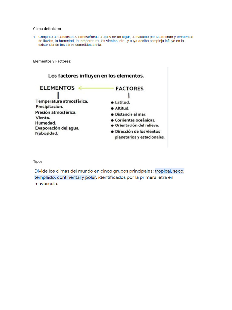 Definición de Clima y Sus Elementos | PDF