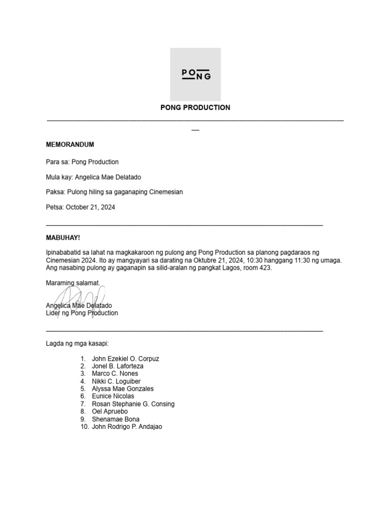 Memorandum and Adyenda | PDF