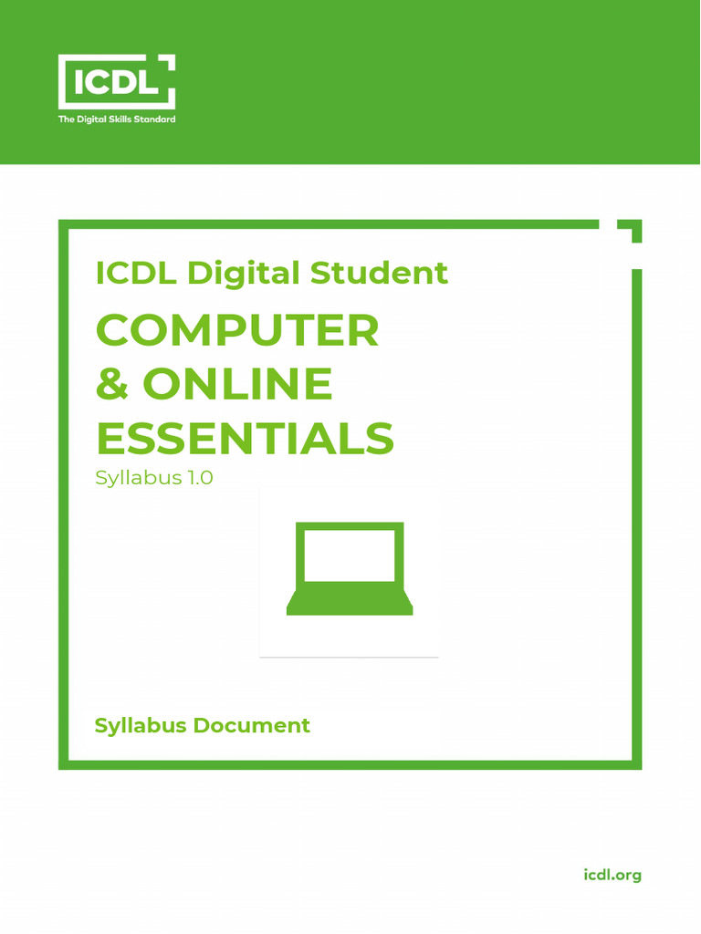 ICDL-Digital-Student-Computer-Online-Essentials-Syllabus-1.0 (1) | PDF ...