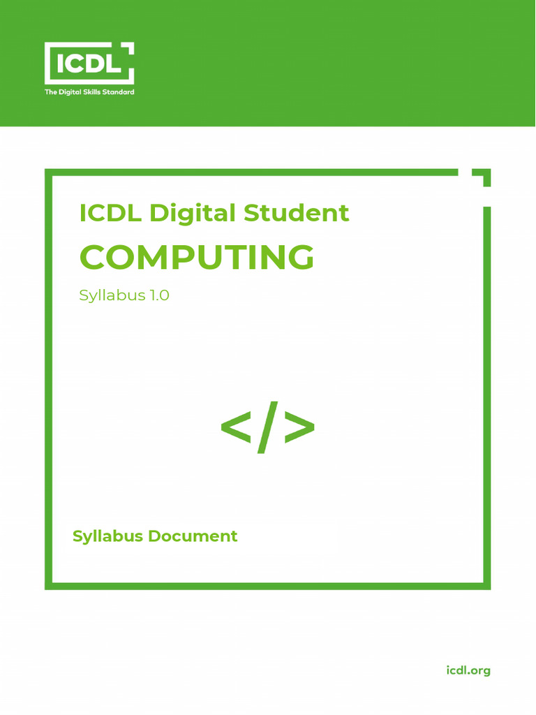 ICDL Digital Student Computing - Syllabus 1.0 | PDF | Computer Program ...