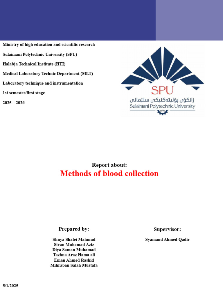 Methods of Blood Collection (MLT) | PDF | Blood Plasma | Blood