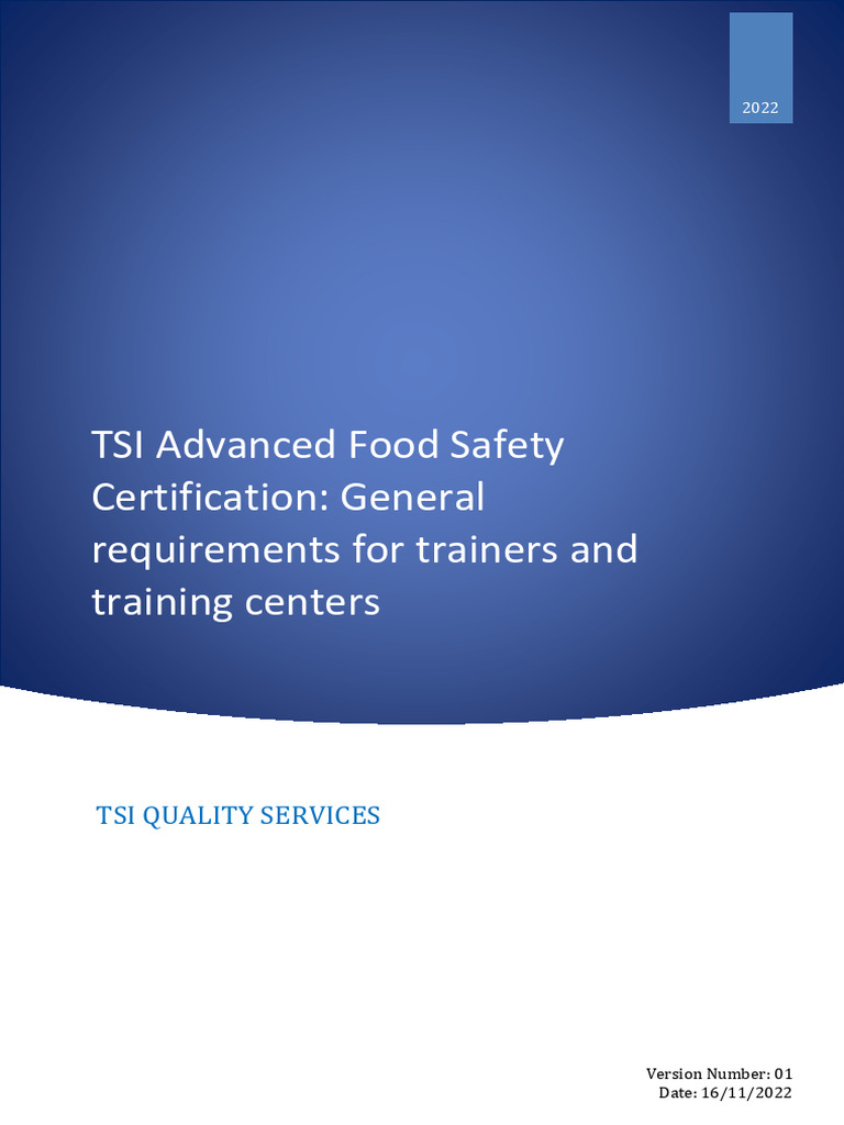 TSI-Award-CS-02-01 TSI Advanced Food Safety Certification General ...