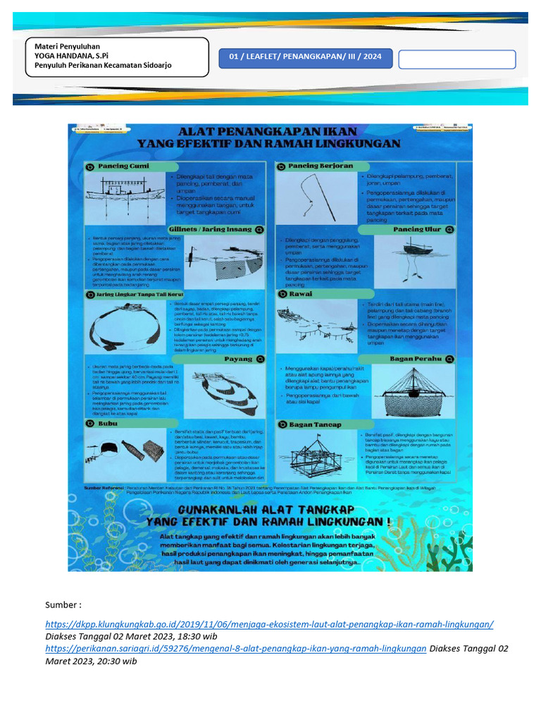 Leaflet Alat Penangkapan Ikan Yang Ramah Lingkungan | PDF