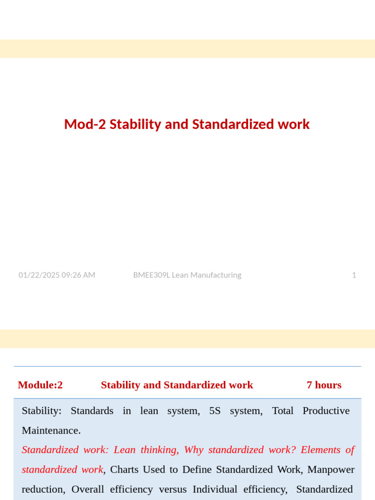 10-Standardized Work - Lean Thinking, Why Standardized Work - Elements of Standardized Work-19 ...