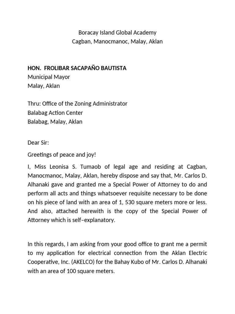 sample letter for Mayor | PDF