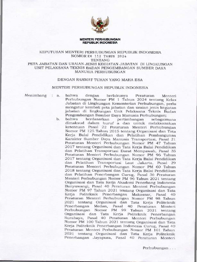 2024kmkemenhub112 Peta Jabatan | PDF