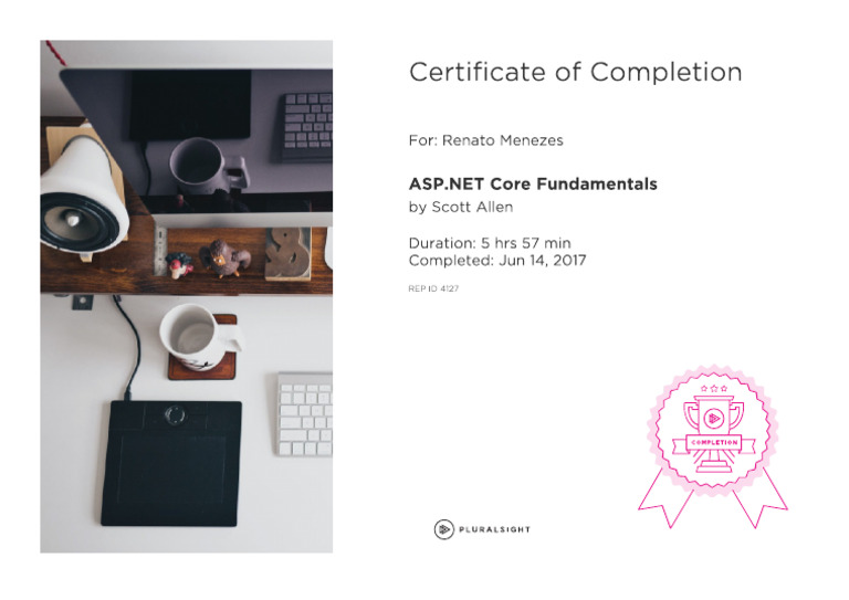 Certificate ASPNETCoreFundamentals Pluralsight | PDF