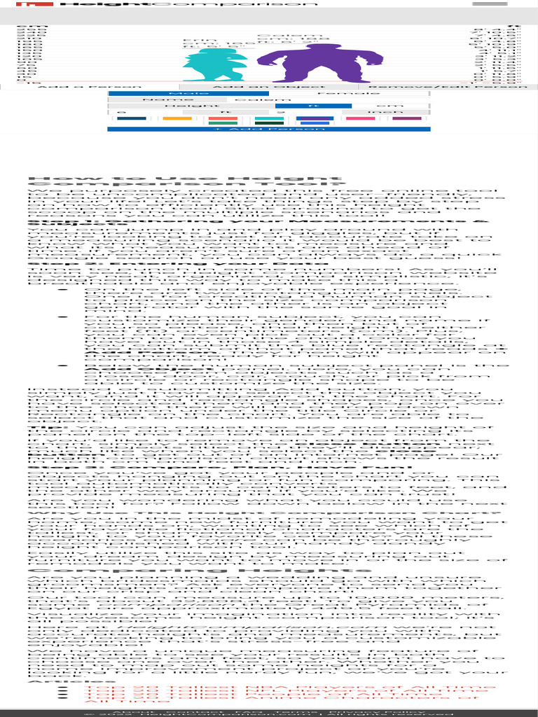 Height Comparison - Comparing Heights Visually With Chart | PDF