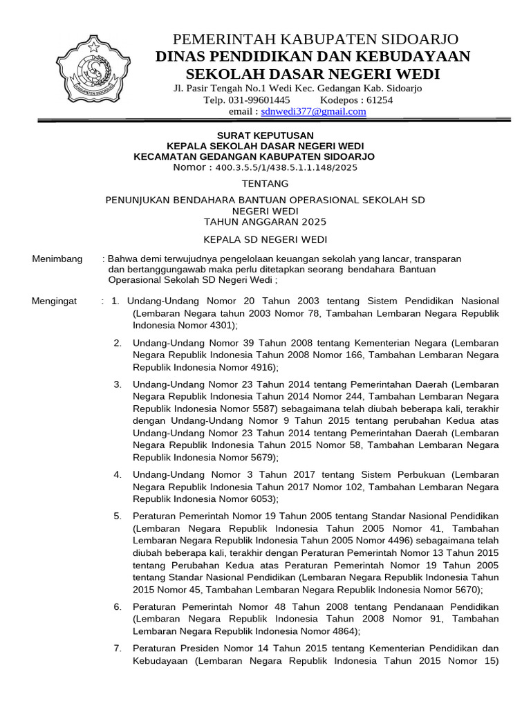 SK Bendahara Bos 2025 | PDF