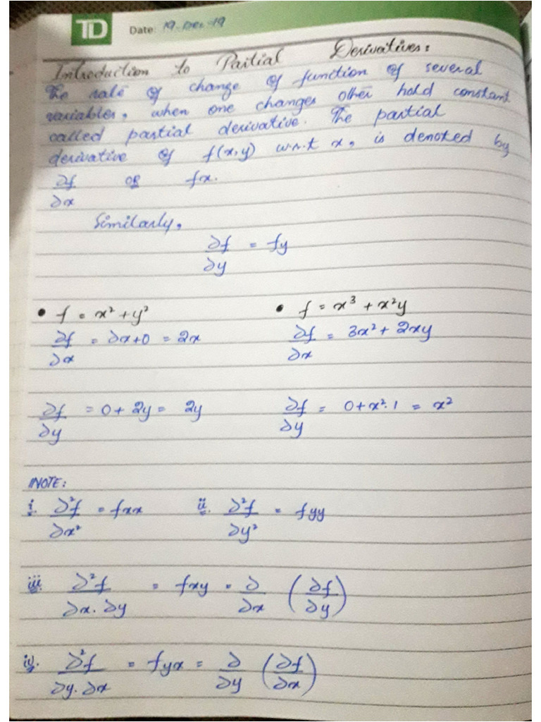 Partial Derivative | PDF