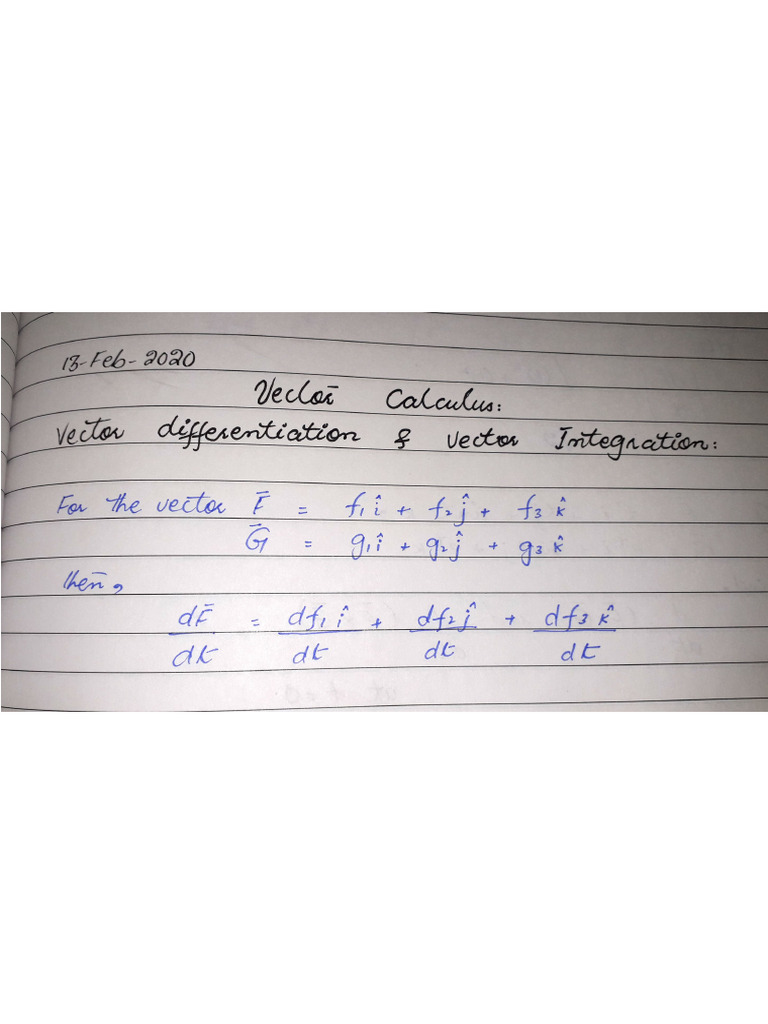 Vector Calculus Pdf