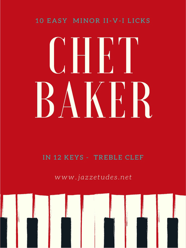 10 Easy Minor II-V-I Licks Chet Baker in 12 Keys - Treble Clef - Darren ...