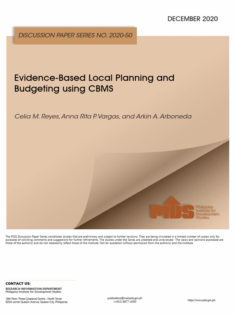Evidence-Based Local Planning and Budgeting | PDF | Taxes | Census
