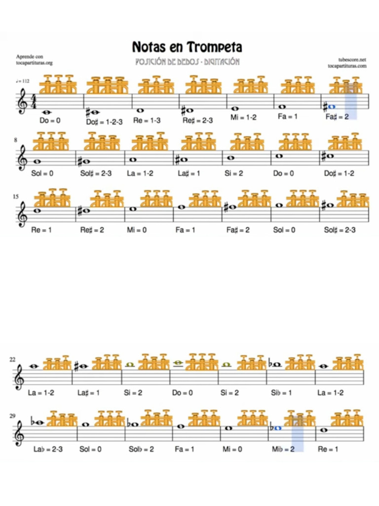 Escala Cromática Do Trompete - Notas | PDF