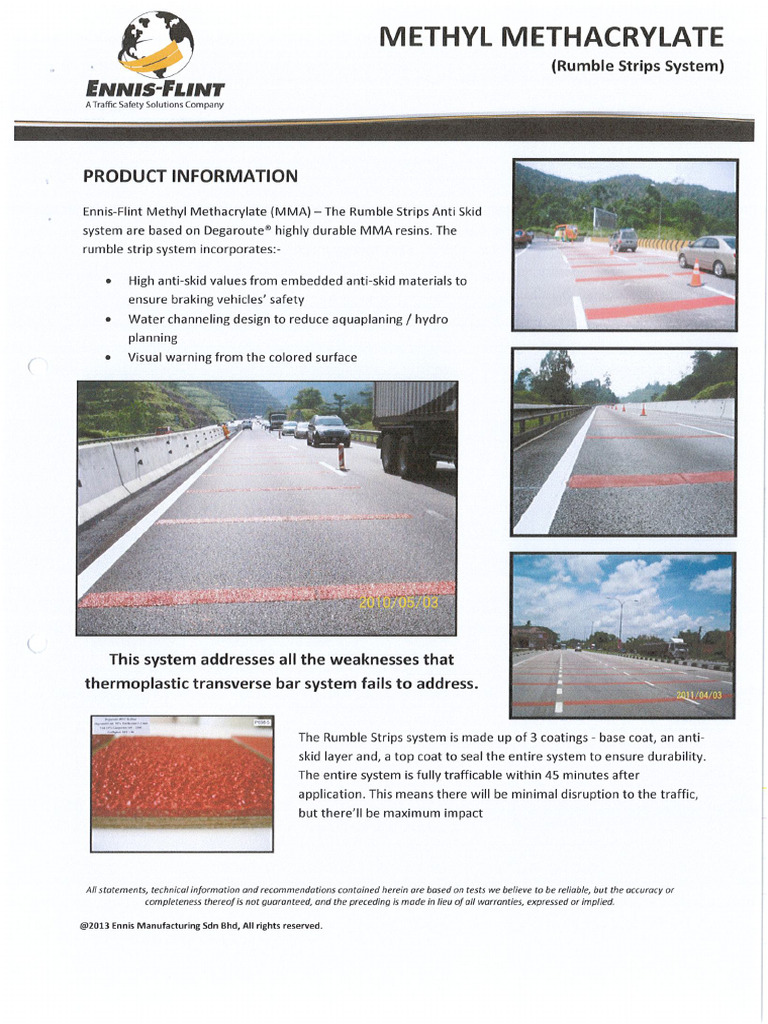Ennis Flint Rumble Strip Brochure | PDF