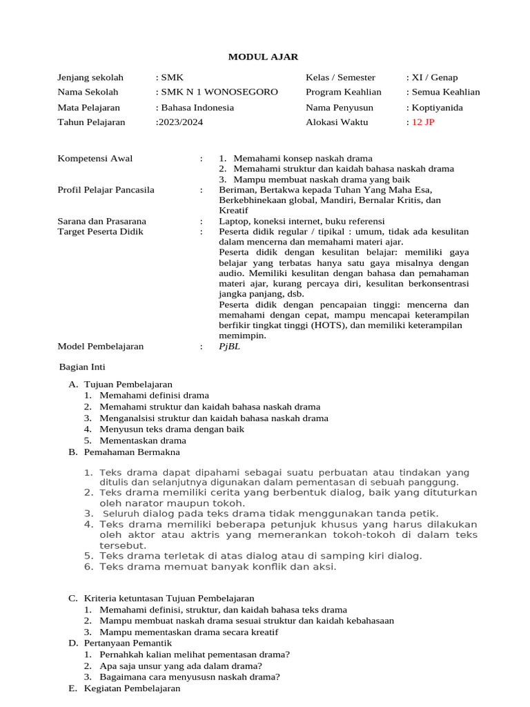 Modul Drama Ok | PDF