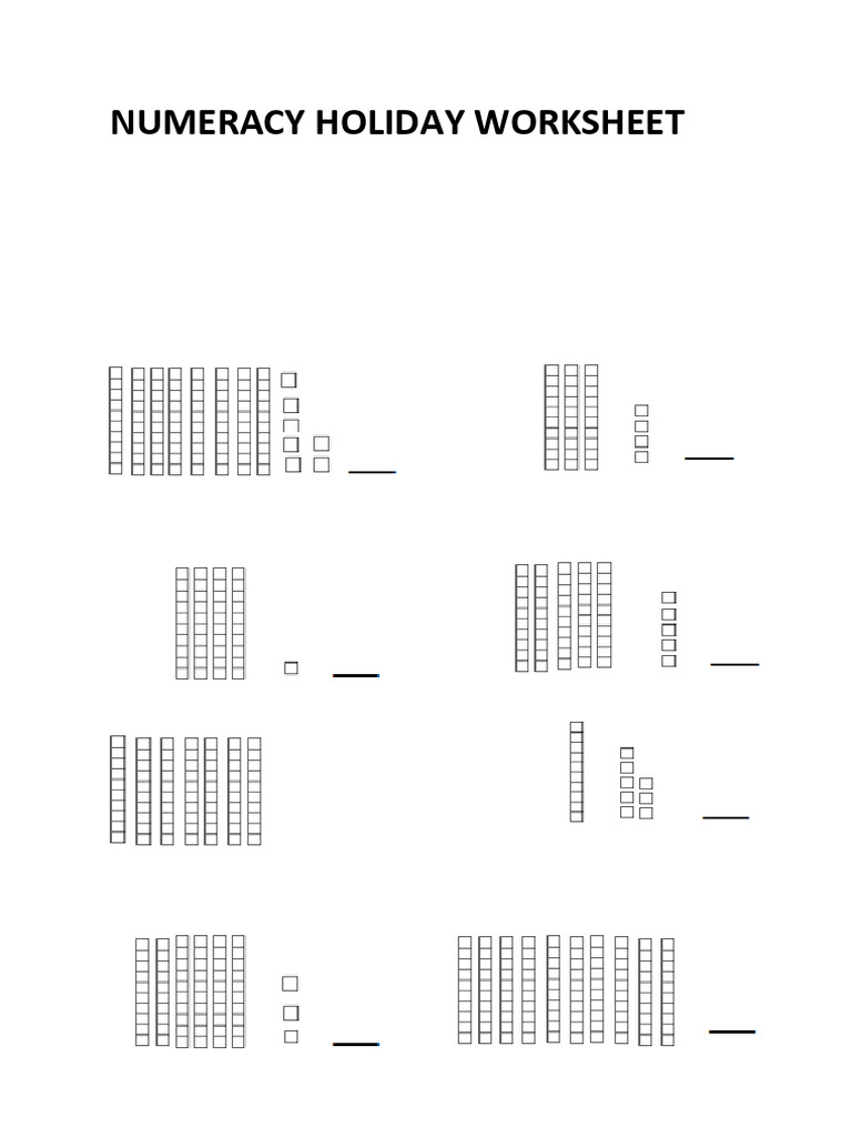 K2 NUMERACY HOLIDAY WORKSHEET Docs | PDF