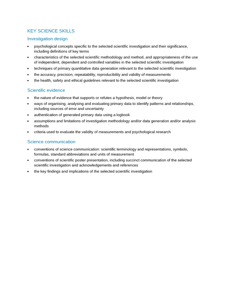 Psychology Study Design Dot Points | PDF | Sleep | Stress (Biology)