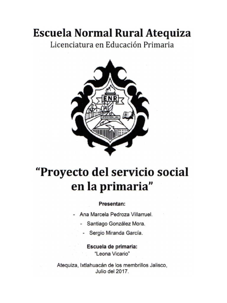Proyecto de Servicio Social A La Primaria | PDF