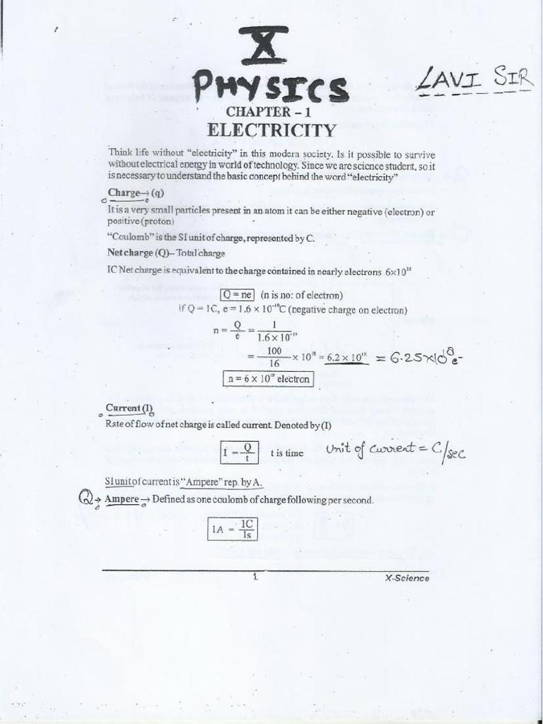 Electricity Class x | PDF