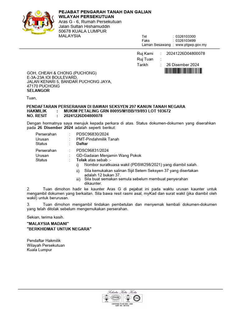 Surat Makluman | PDF