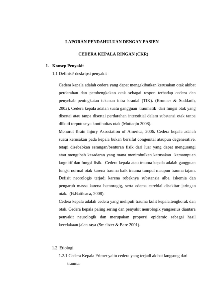 LP Cidera Kepala Sedang | PDF