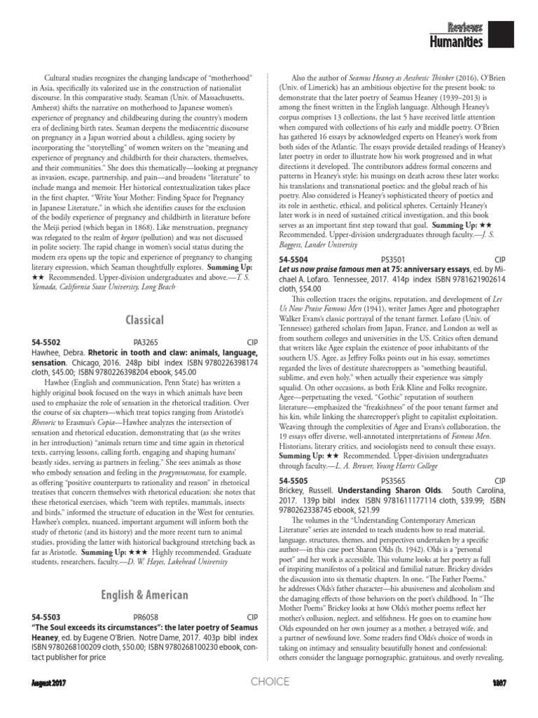choiceRhetoric_in_tooth_and_claw_an | PDF | Rhetoric | Poetry