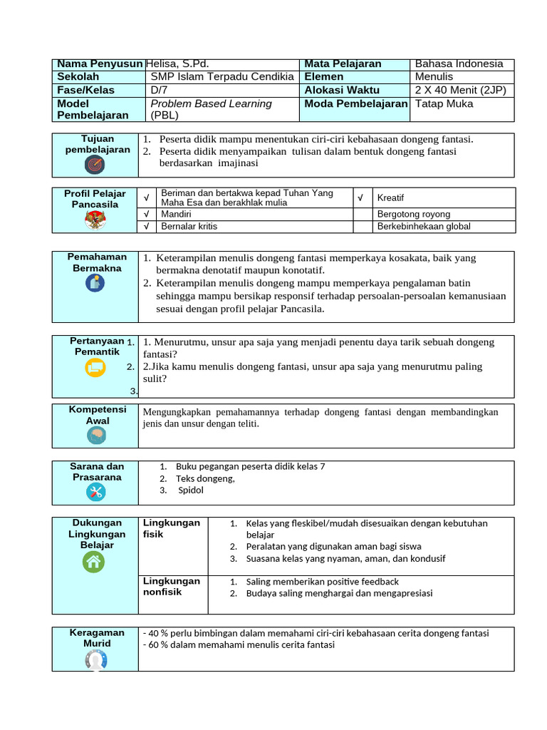 Modul Ajar Kelas 7 Akre | PDF