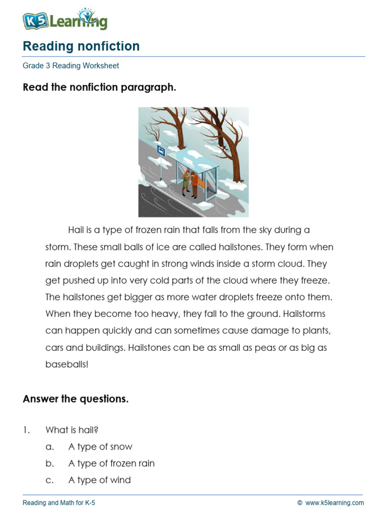 Reading Comprehension For Grade 3C | PDF | Hail | Forms Of Water