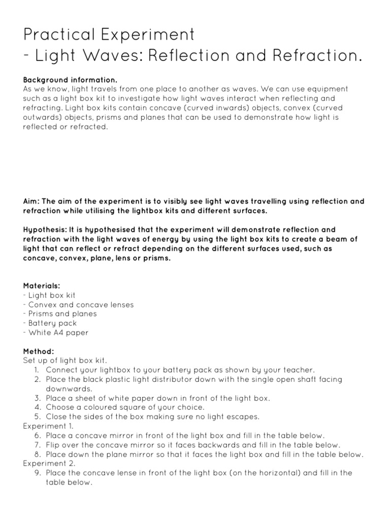 Light Boxes Practical Solved | PDF | Refraction | Mirror