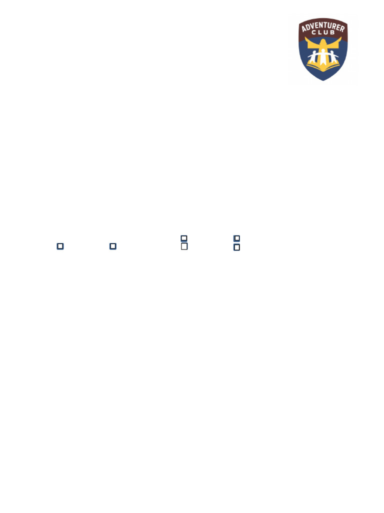 Adventurer Club Registration Form | PDF