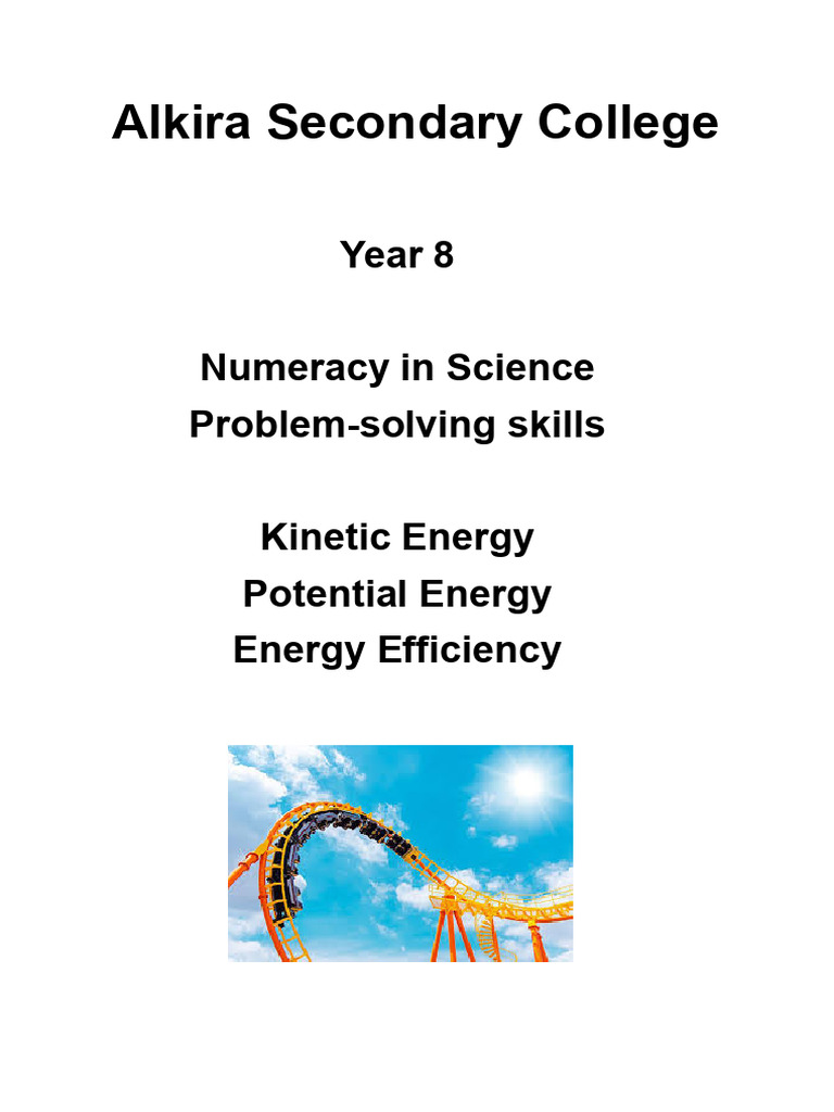 Numeracy in Science Booklet | PDF | Potential Energy | Kinetic Energy