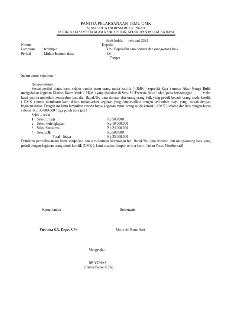 Panitia Pelaksanaan Temu Om1 - 073624 | PDF