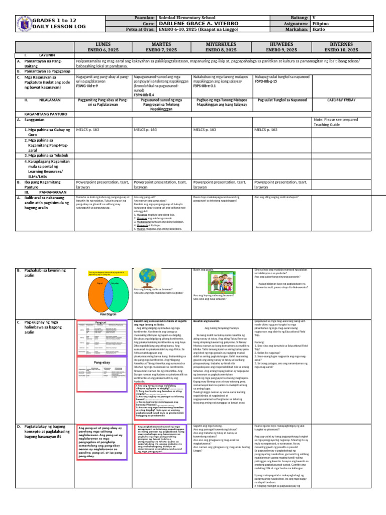 DLL in Filipino 5 Q3 W4 | PDF
