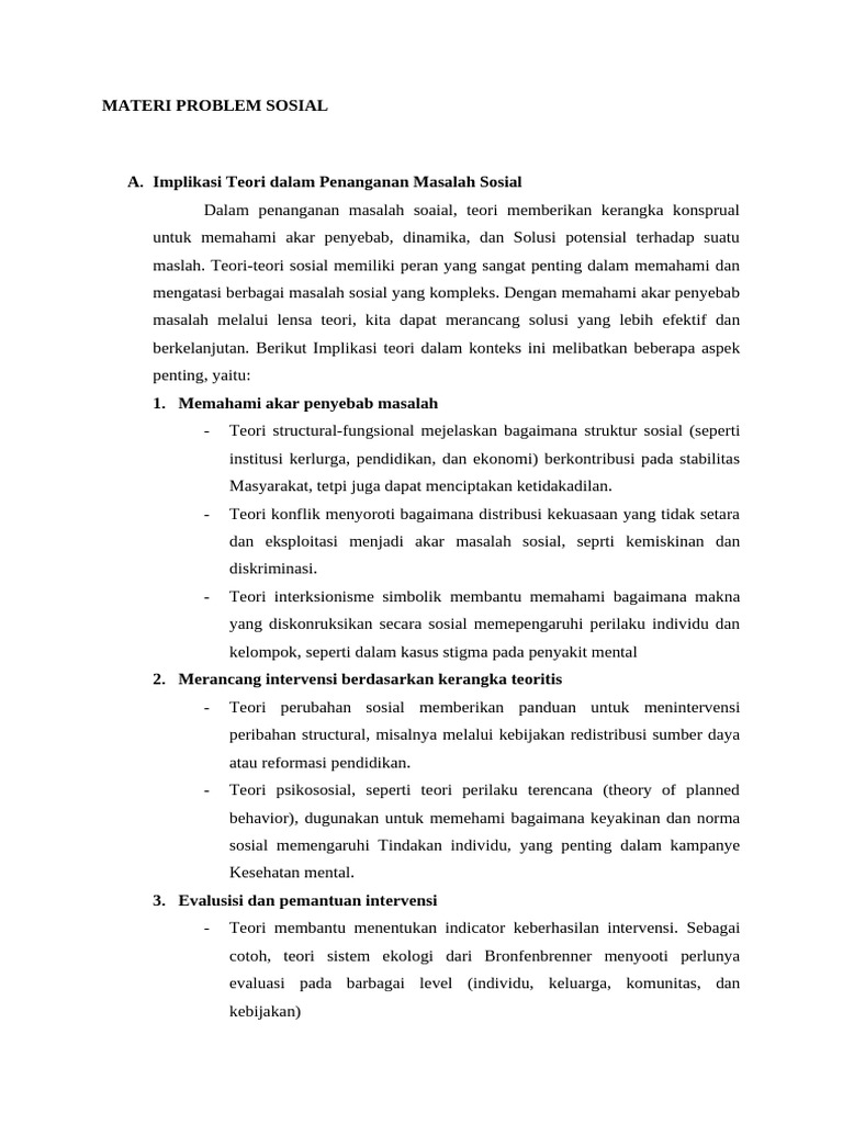 MATERI PROBLEM SOSIAL Ifana | PDF