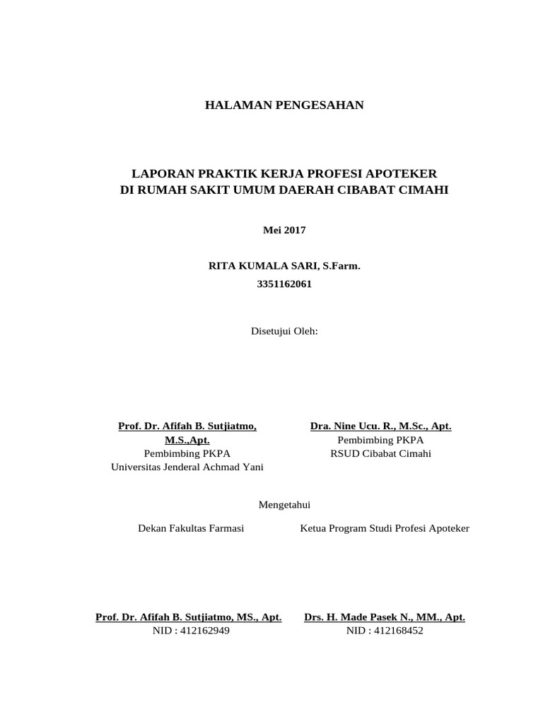 Lembar Pengesahan Mima | PDF