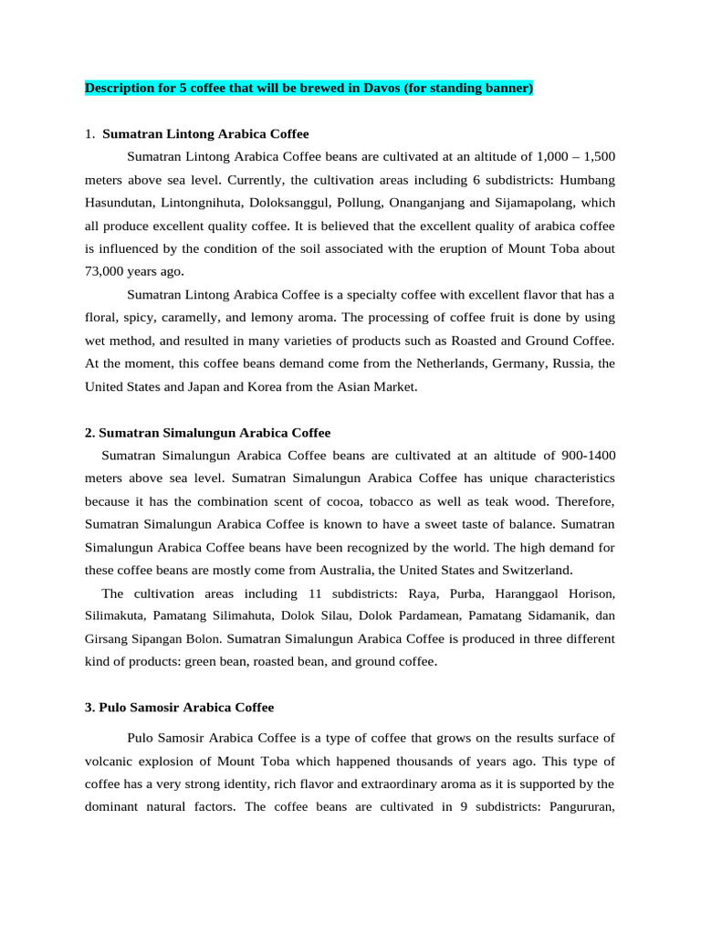 5 GI Coffee Description - BANNER | PDF | Coffee | Agriculture