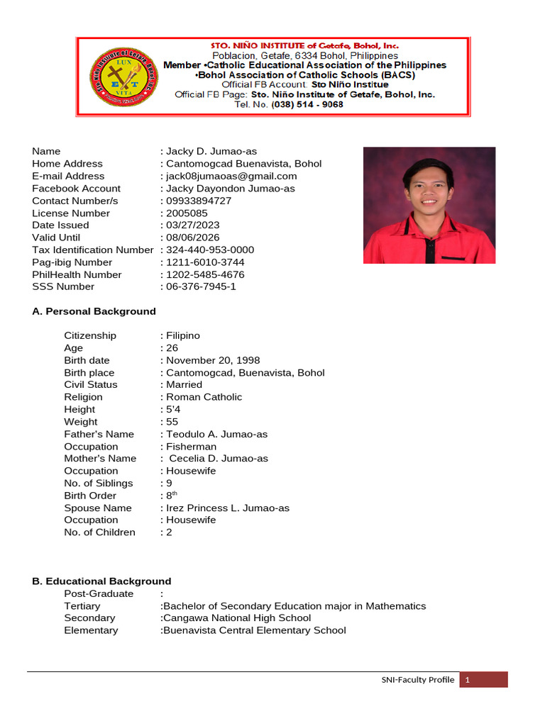 Jacky Jumao-as: Teacher Profile & Experience | PDF | Teachers