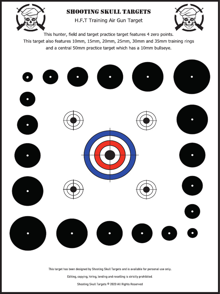 H.F.T Practice A4 Target - Shooting Skull Targets | PDF