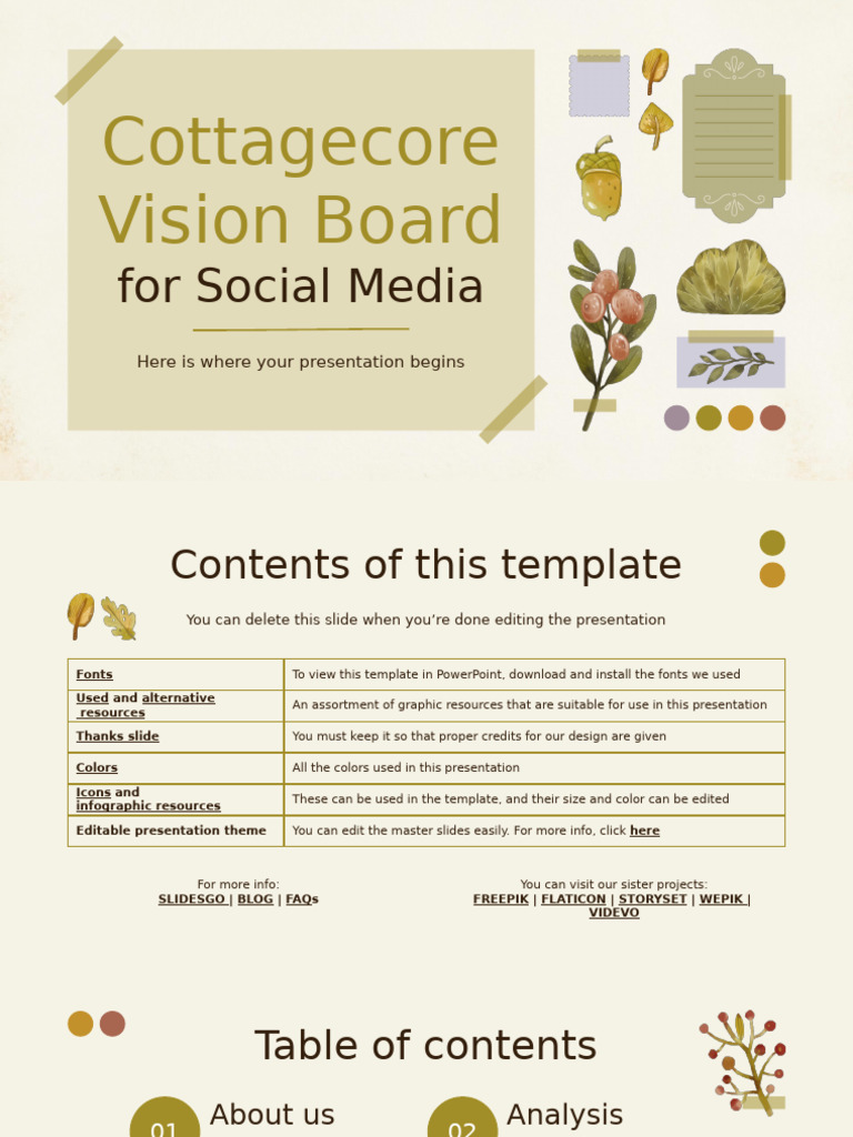 Cottagecore Vision Board For Social Media by Slidesgo | PDF | Planets ...