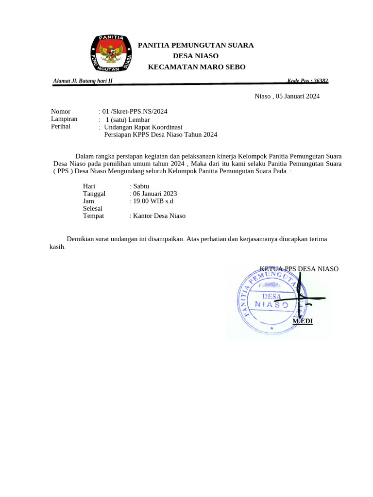 UNDANGAN RAKOR KPPS | PDF