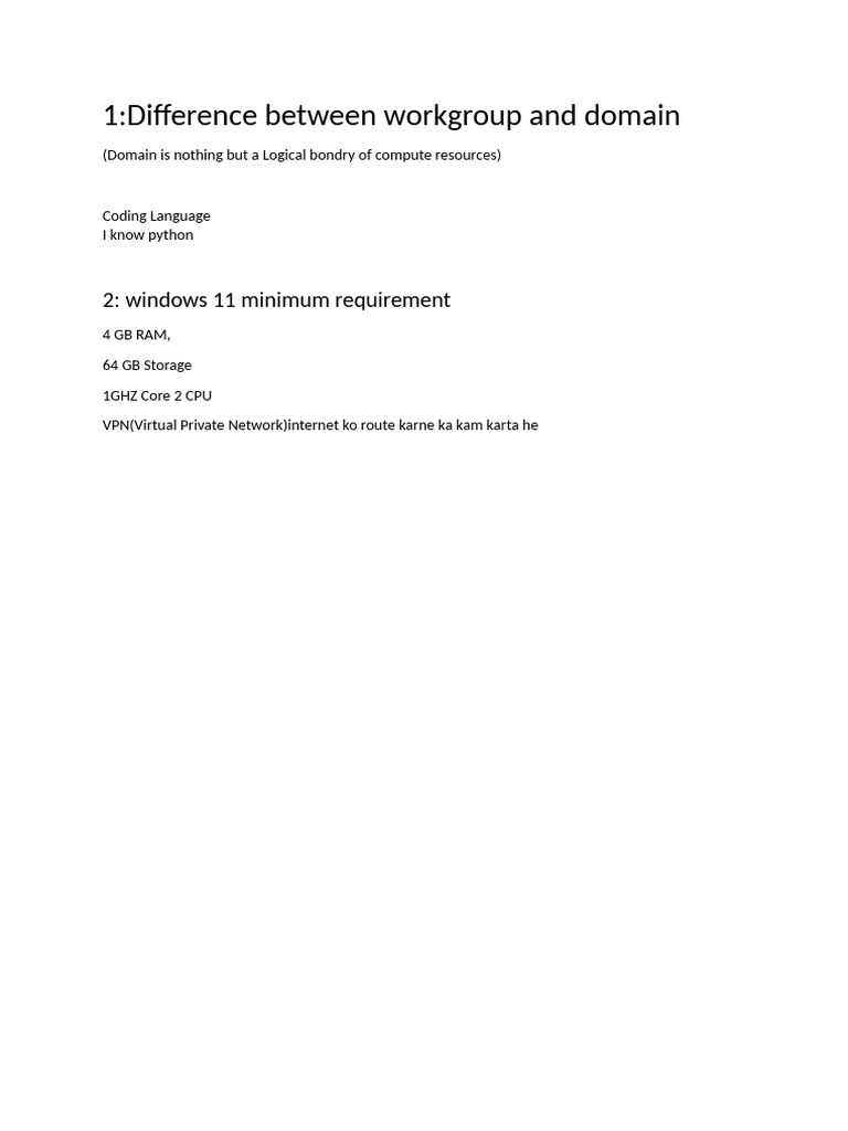 Workgroup vs Domain Explained | PDF