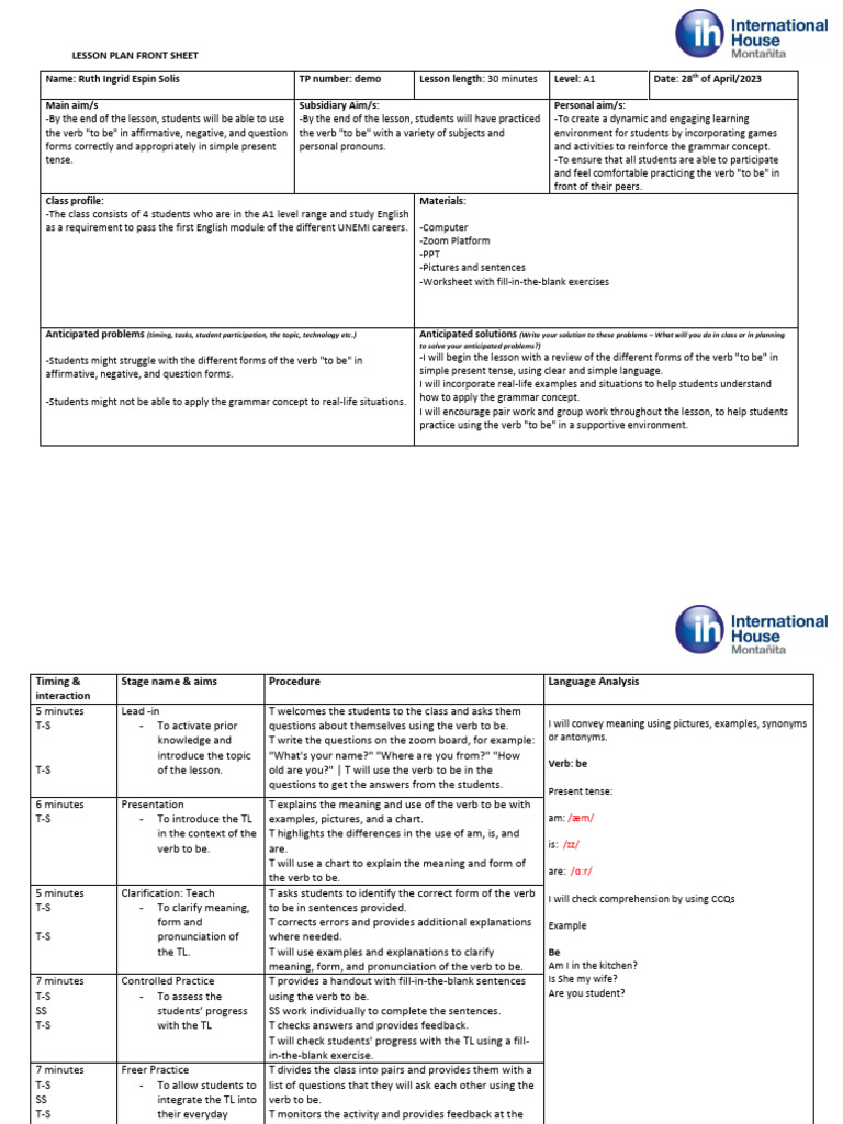 Lesson Plan and Demo Class | PDF | Lesson Plan | Question