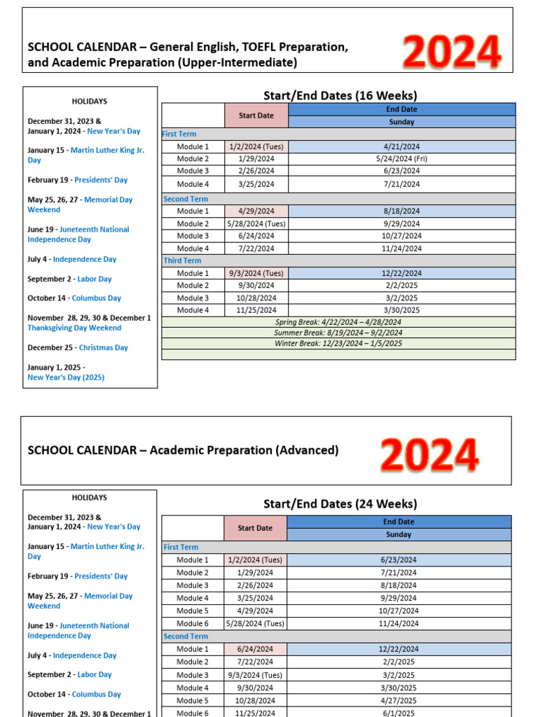 2024 CAMPUS School Calendar | PDF | Holidays | Secular Holidays